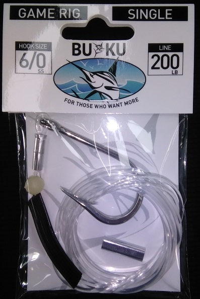 Buku Game Rig 6/0 S/S 200lb Single Hook | Tackle World Kawana
